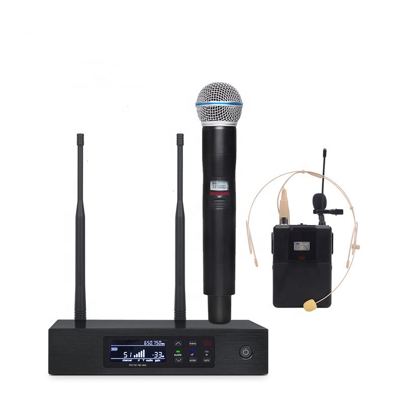 QLXD4 Beta58a Handheld Lavalier Headphone Combo Dynamic Vocal Microphone Sm58 Beta87 QLXD1 ...