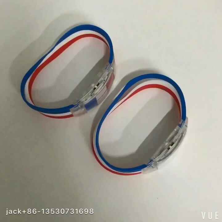 Custom LED Bracelets with National Flags - Brazil, Spain, USA, Germany