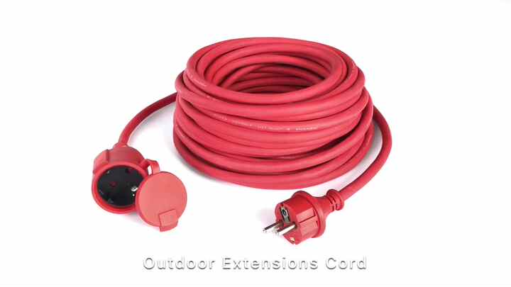 CE/GS Certified Germany Outdoor Waterproof IP44 IEC Rubber Extension ...