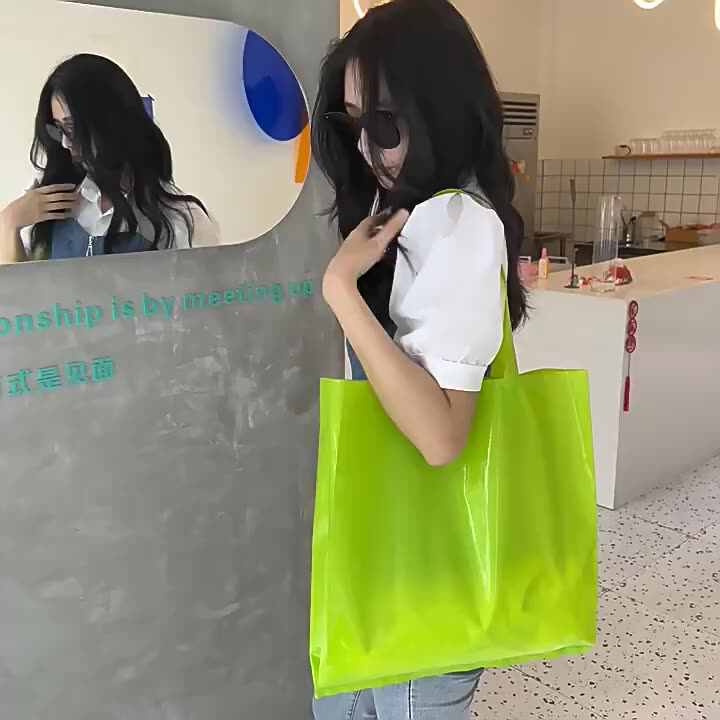 Custom PE Plastic Clothing Garment Carry Colorful Packaging Soft Loop ...