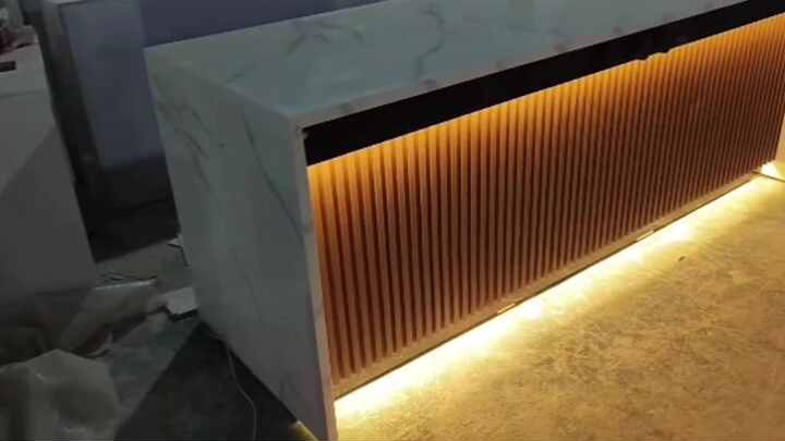 Modern Marble Curved Bar Counter with LED Light - Custom Design for ...