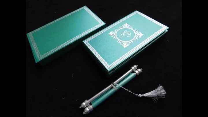 Royal Theme Scroll Invites with Wooden Tube for Bat Mitzvah