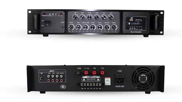 80W PA Soundking Transformer Amplifier - 2U Black, 6-Zone Professional ...