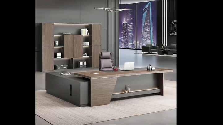 Modern Luxury Wooden Executive Office Desk Set with Convertible Design ...