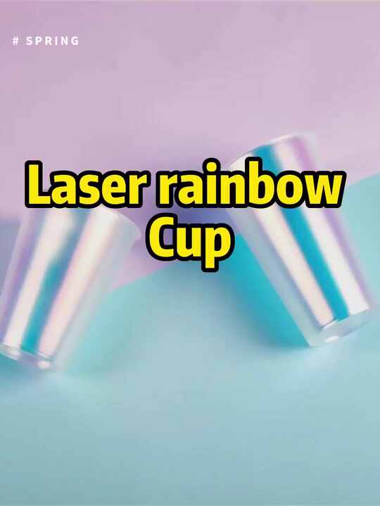 Rainbow Film Plastic Cups - Biodegradable & Customizable