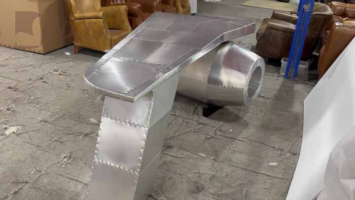 Aluminum Aviator Desk - Vintage Aircraft Wing Writing Table for Home ...
