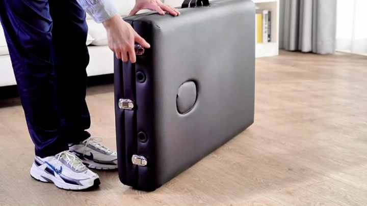 Folding Full Body Massage Table Adjustable Hight Metal Beauty Bed ...