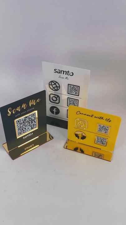 Custom Countertop Clear Acrylic QR Code Holder - Wholesale