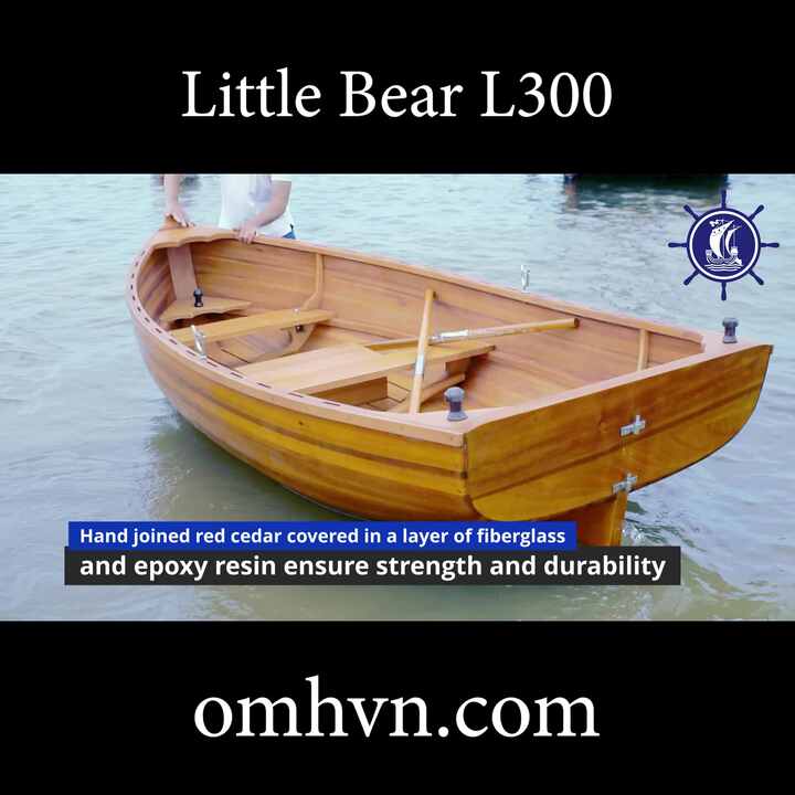 Handcrafted 10ft Cedar Wood Rowboat - Small Fishing Boat with Paddle ...