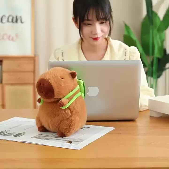 Cute Cartoon Capybara Plush With Turtle Backpack Peluche De Capybara ...