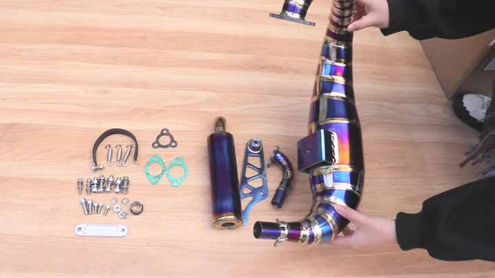 Custom Titanium Cone Pipe Motorcycle Exhaust System Kit