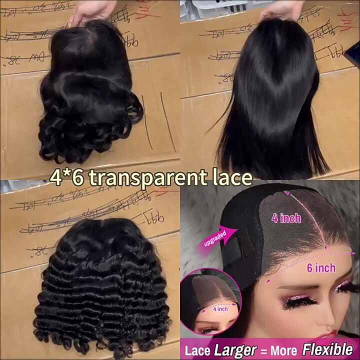 ISEE SDD 6x4 HD Lace Wig Wear and Go Glueless Straight Bob Wigs Human ...
