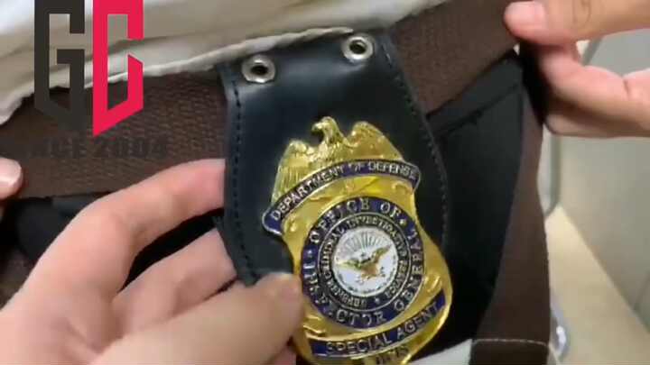 Custom Metal Security Badges with Leather Ball Chain