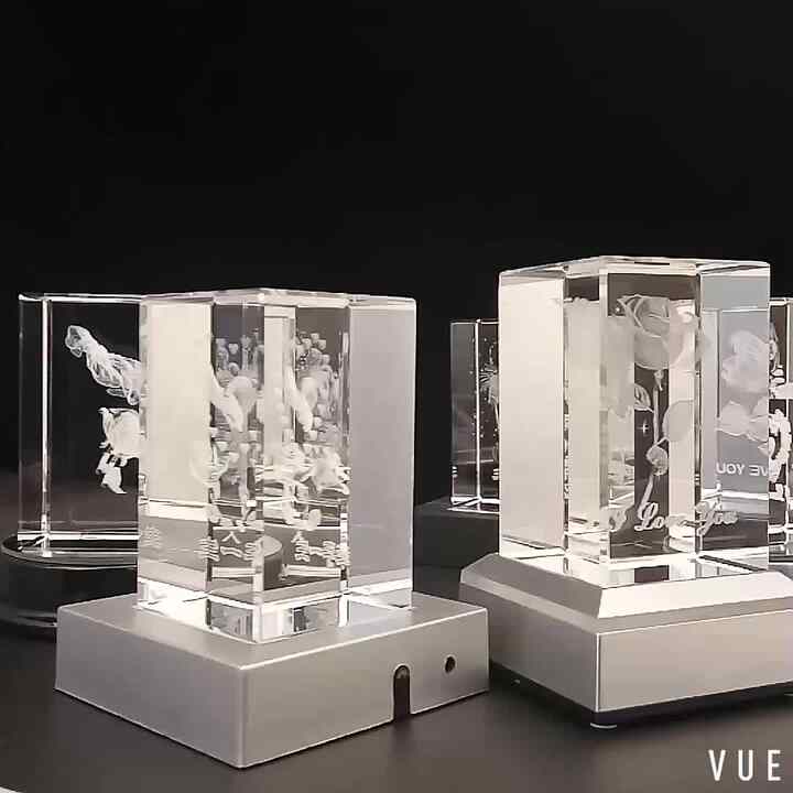 Customized 3D Laser Etched Crystal Gift - Perfect Souvenir
