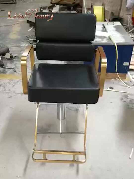 New Design Gold Styling Station Led Light Mirror Salon Styling Chair ...