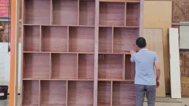DJMI Hidden Sliding Door Book Shelf - Adjustable & Stylish