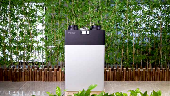 Vertical Duct Connected Home Using HRV Heat Recovery Ventilation System