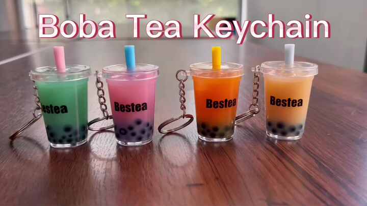 BSBH Boba Tea Keychain - Kawaii Liquid Quicksand Keyring