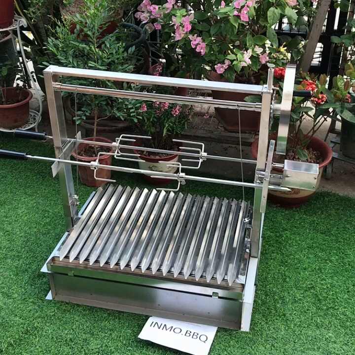 Medium Santa Maria Grill with Charcoal Box & Rotisserie Kit - Stainless ...