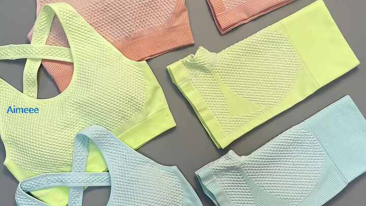 3PCS New Colors Grey Sports Gym Clothes Women Gym Seamless Yoga Set ...