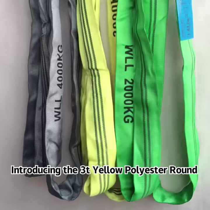 4T Sleek Secure round Webbing Sling 100mm Grey Lifting Belt Endless ...