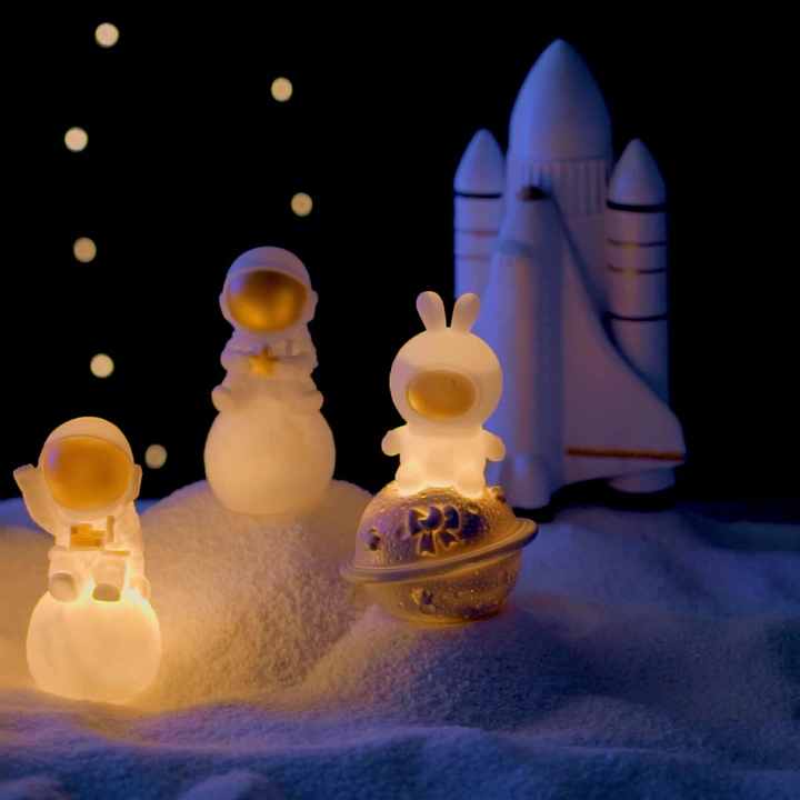 3D Printing Lampshade Bedside Lamp Cartoon Resin Astronaut LED Table ...