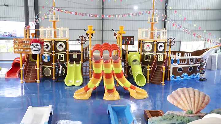 Interactive Splash Pad Water Park Equipment Pirate Ship Design Water ...