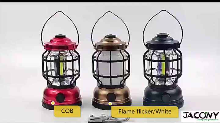 Outdoor Portable Retro Campsite Lantern COB Camping Light USB ...