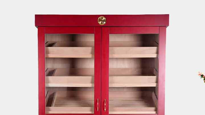 Wood Cigar Showcase Rack Display Humidors Humidifier Cigar Cabinet for ...