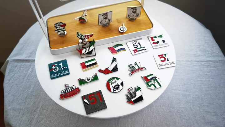 Custom UAE 3D Falcon logo with Enamel Color Filling Magnet Pins ...