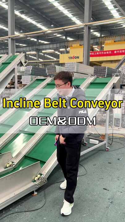 Automatic Motorized Hopper Incline Belt Conveyor with PU PVC ...