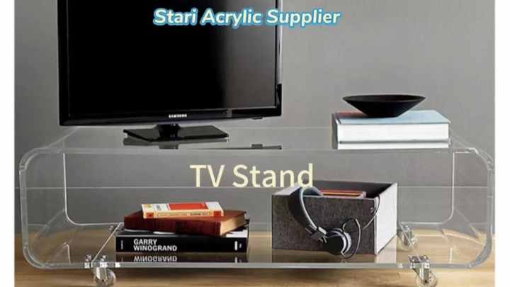 Custom Clear Acrylic TV Stand - Eco-Friendly & Stylish