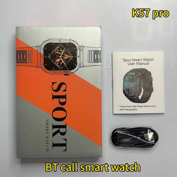 K57 Pro Smart Watch Outdoor 1.96'' BT Call Heart Rate & Blood Pressure ...