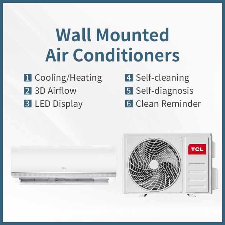 Tcl Split Type Air Conditioners Low Noise Inverter Cooler Wall Mounted Mini Split Air ...