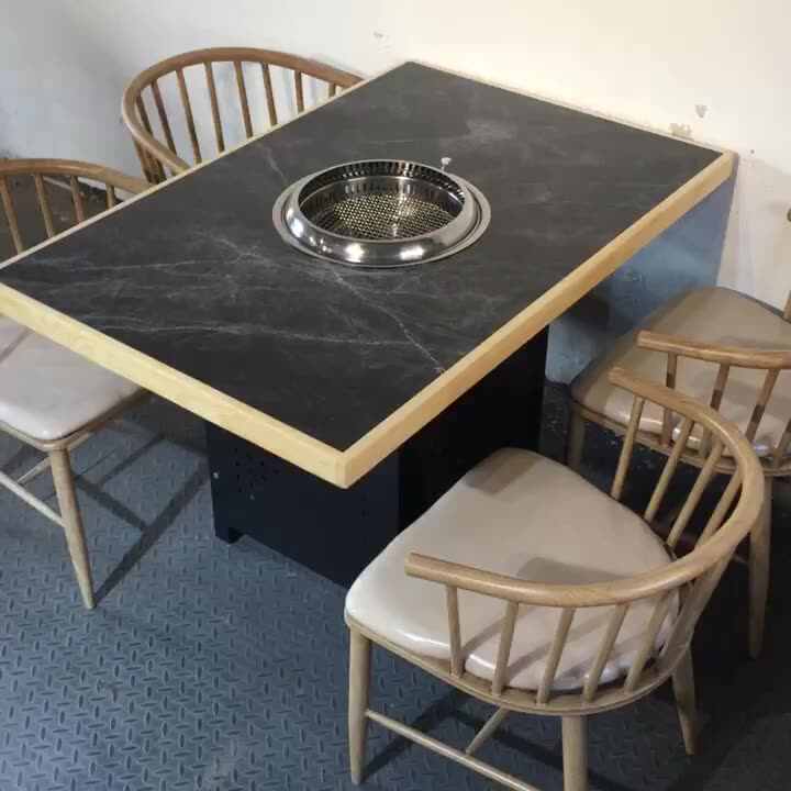 Indoor Korean BBQ Grill Table Set - Commercial Hot Pot & Teppanyaki ...