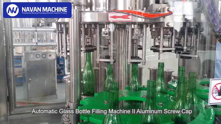 NAVAN Automatic Glass Bottle Wine Filling Machine - 3 in 1