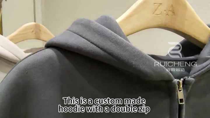Custom Logo High Quality Cotton Double Zipper Hoodie Heavyweight ...
