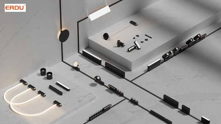 ERDU Modern Design 24V Belt Track Lights for Villa Decoration