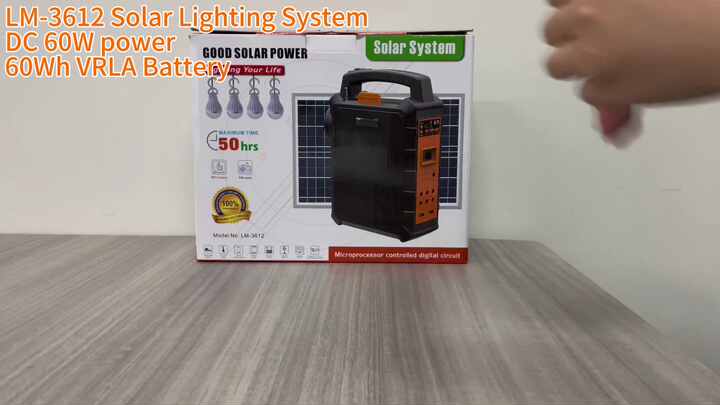 12V DC Solar Lighting System with MP3 Player - 60W Mini Generator