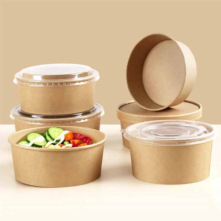 Disposable Salad Kraft Paper Bowl Brown Paper Bowl Food Contain Custom ...