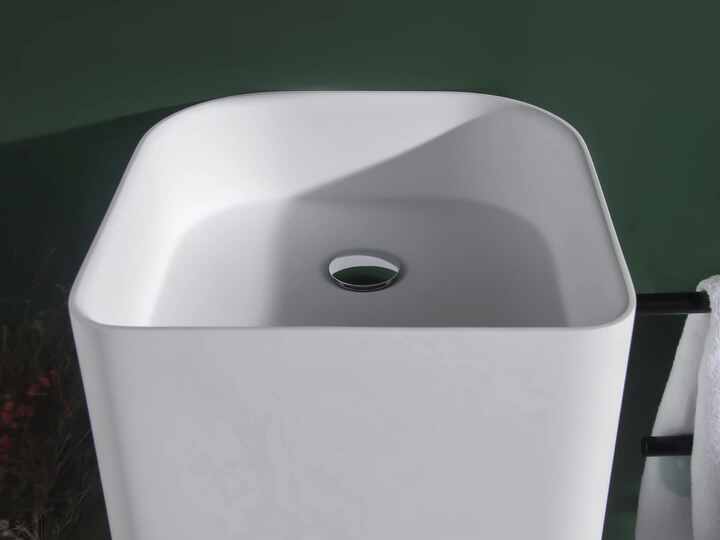 Luxury Modern Small Round Solid Surface Bathroom Sink Glossy Color Art ...