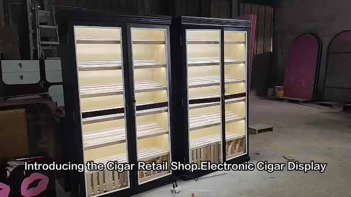 Smoke Shop Furniture Double Door Showcase Display for Cigar with Led ...