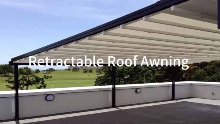 Retractable Modern Awning Pergola - All Season Fabric Roof