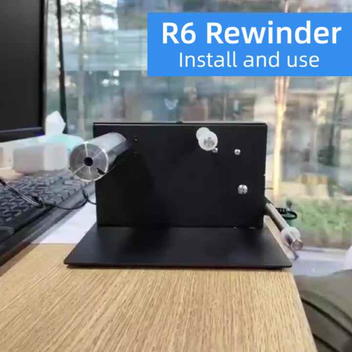 R6 Electric Label Rewind Machine - Automatic & Adjustable Speed