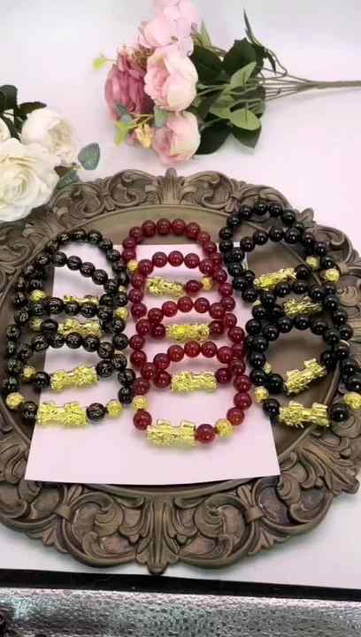 Pi Xiu Bracelet Feng Shui Black Obsidian Wealth Bracelet Adjustable Good Luck natural stone Bracelet