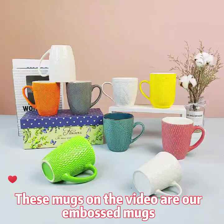 Knitted Tea Mug Ceramic Embossed Mug - Customizable
