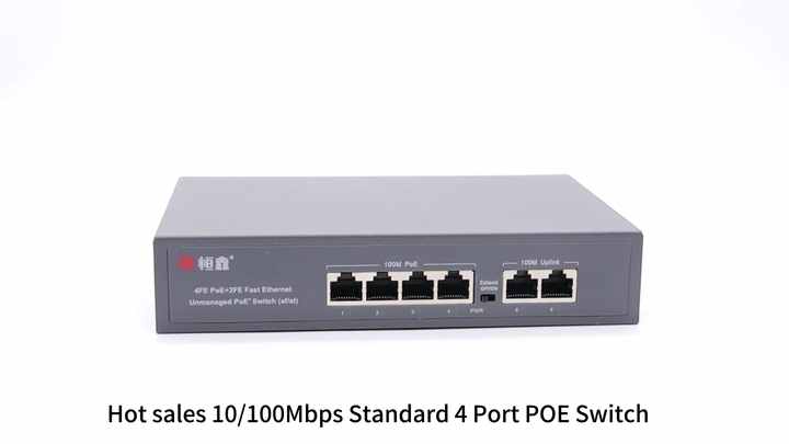 100mbps 4+2 Ports Poe Ethernet Switch With Vlan Support