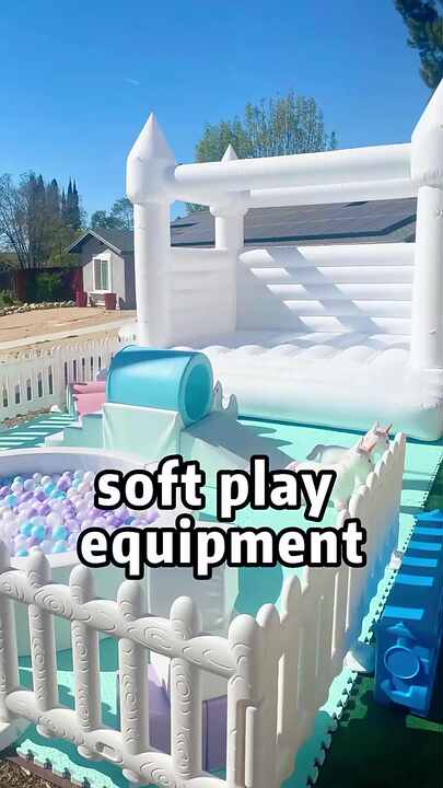 Backyard Plastic Slide Ball Pit Spinner Outdoor Soft Play Equipment Set