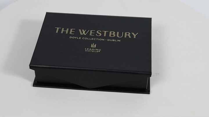 Custom Luxury Coupon Magnetic Clamshell Box Gold Foil Logo Flip Box ...