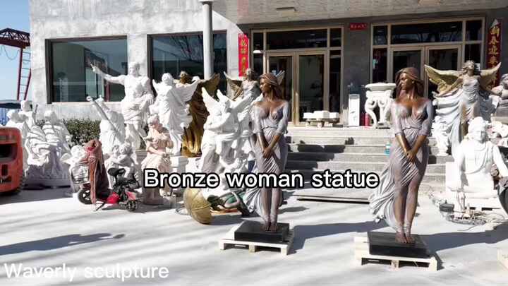Outdoor Garden Decoration Metal Art Grande Statue Femme Nue Bronze Life ...